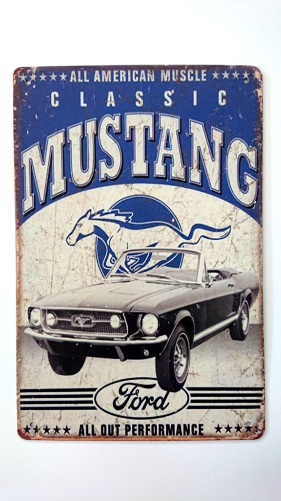 Ford Mustang - Plaque décorative en Metal Vintage